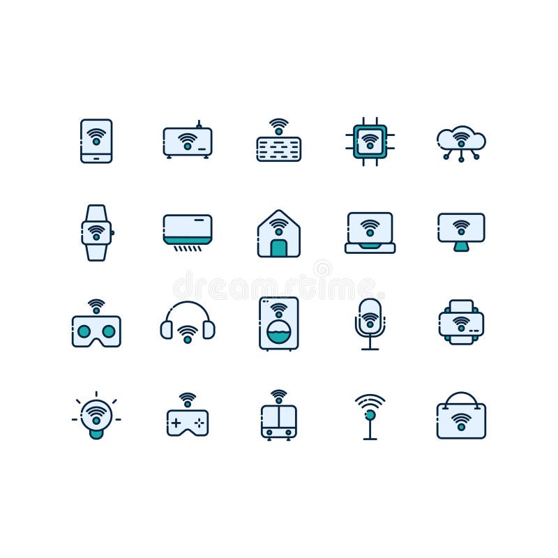 Icon Flat Themes Internet of Think Controls Stock Vector - Illustration ...