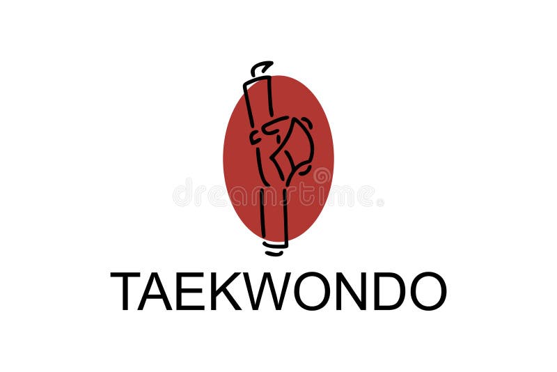 Taekwondo Sport Vector Line Icon. Sportsman, Fighting Stance Stock ...