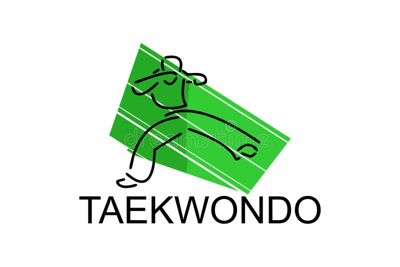 Taekwondo Sport Vector Line Icon. Sportsman, Fighting Stance Stock ...