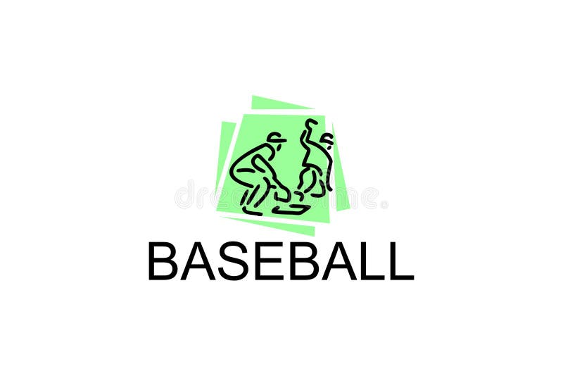 Baseball Player Vector Line Icon. Batter and Ball Logo, Equipment Sign ...