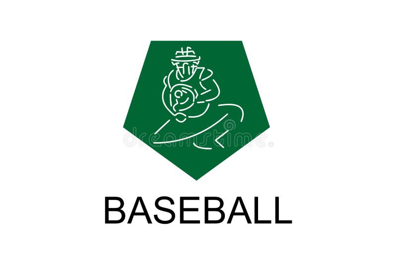 Baseball Player Vector Line Icon. Batter and Ball Logo, Equipment Sign ...