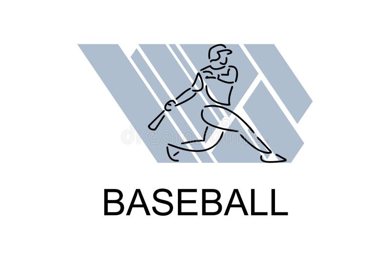 Baseball Player Vector Line Icon. Batter and Ball Logo, Equipment Sign ...