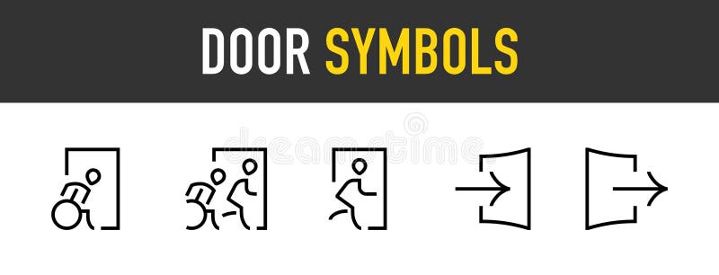 Door symbols icons. stock vector. Illustration of information - 320945821