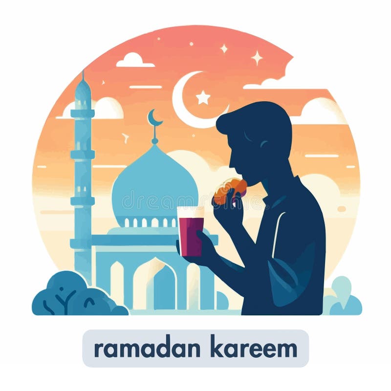 Ramadan one man stock vector. Illustration of greeting - 321499088