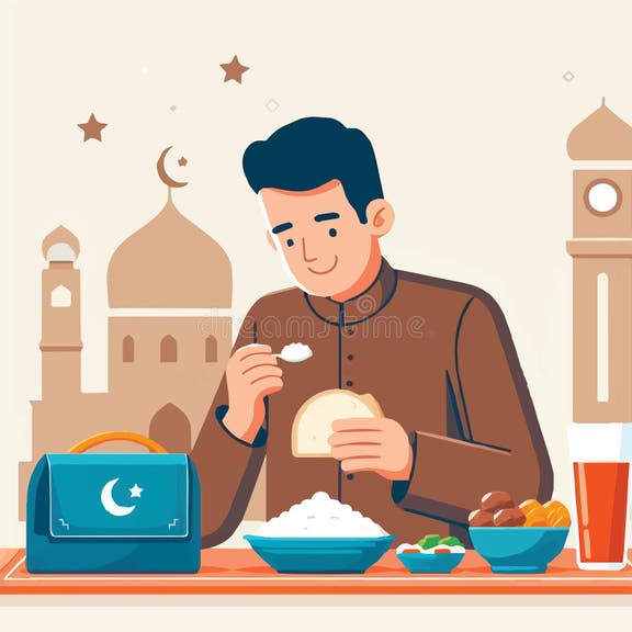 Ramadan one man stock vector. Illustration of islamic - 321499108