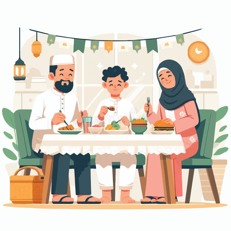 Ramadan family stock vector. Illustration of religion - 321499126