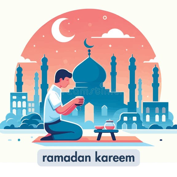 Ramadan one man stock vector. Illustration of tradition - 321499159