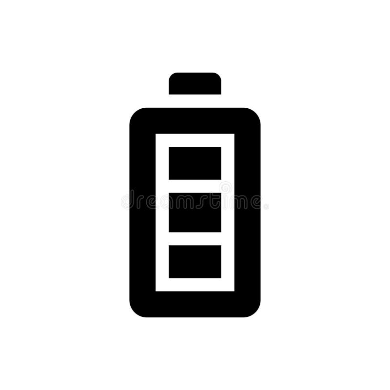 Fully Charged Battery Style Vector Icons Isolated on a Blank Background ...