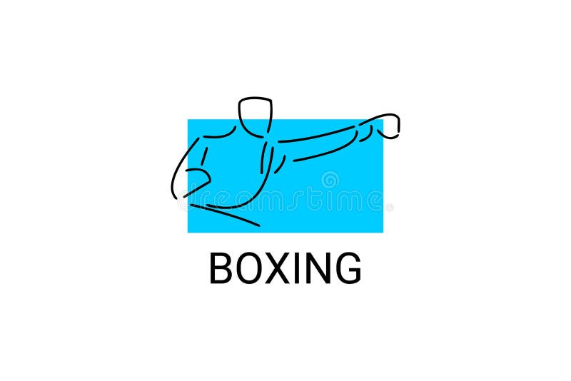 Boxing Sport Vector Line Icon. Sportsman, Practice Boxing Stance Stock ...