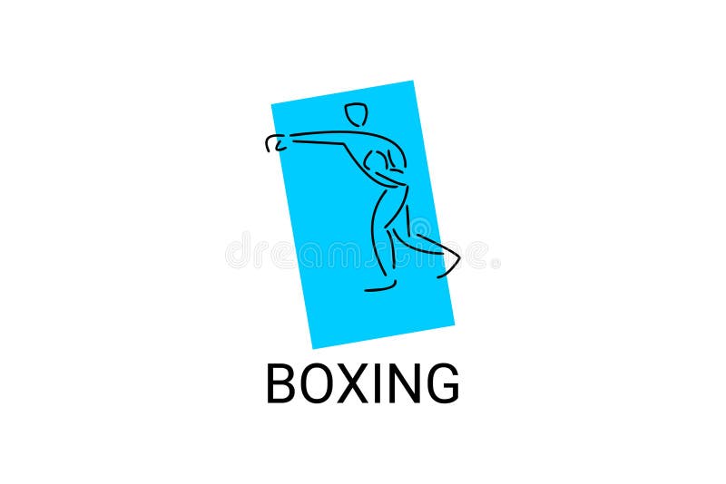 Boxing Sport Vector Line Icon. Sportsman, Practice Boxing Stance Stock ...