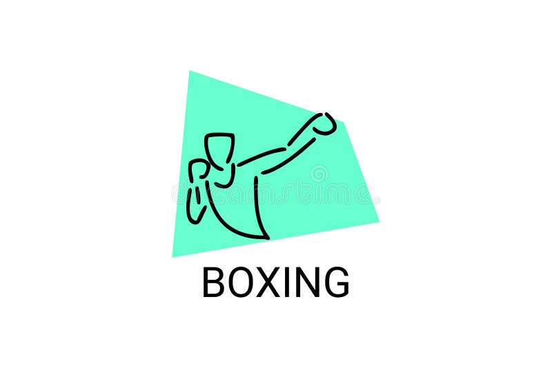 Boxing Sport Vector Line Icon. Sportsman, Practice Boxing Stance Stock ...