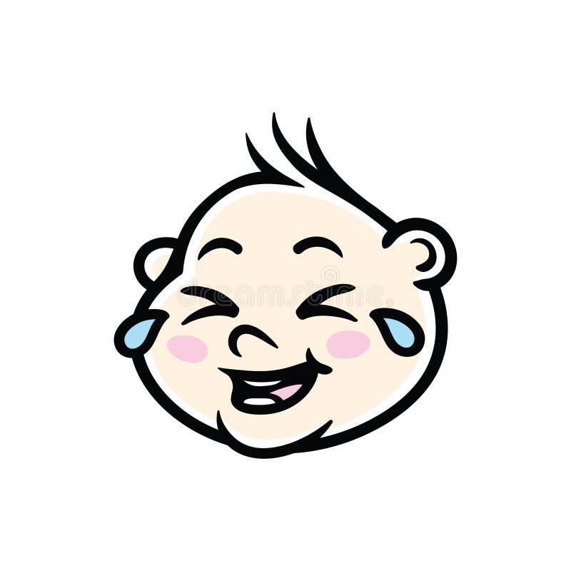 Happy Cry Baby Face Fun Cartoon Logo Concept Line Stock Vector ...