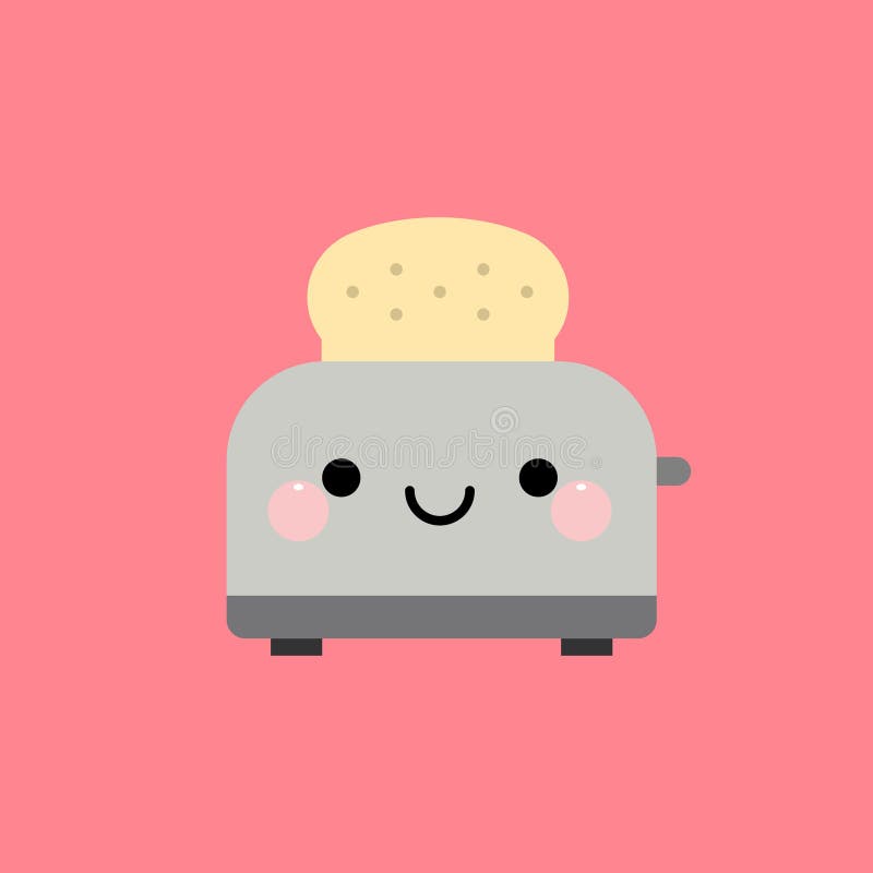 Cute Smiling Slice Toaster Icon. Stock Vector - Illustration of kitchen ...