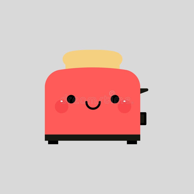 Cute Smiling Slice Toaster Icon. Stock Vector - Illustration of heat ...