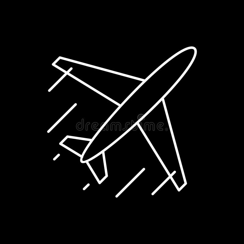 Flying Airplane Line Icon. Transportation Symbol Stock Vector ...