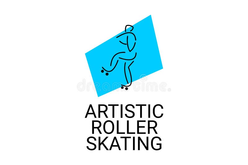 Artistic Roller Skating Sport Vector Line Icon. an Athlete Performing ...