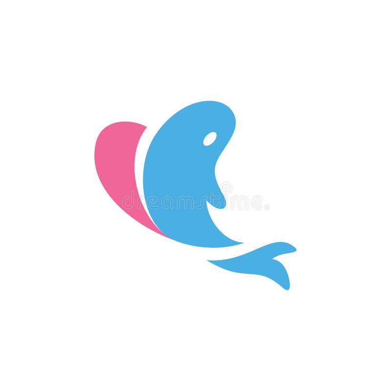 Modern Fun Logo of Fish Love Sketch Design Stock Vector - Illustration ...