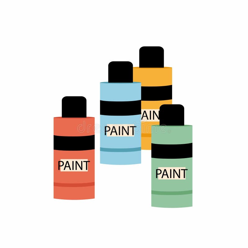 Set Paint Bottles for Painting. Acrylic or Oil Paints Stock Vector ...