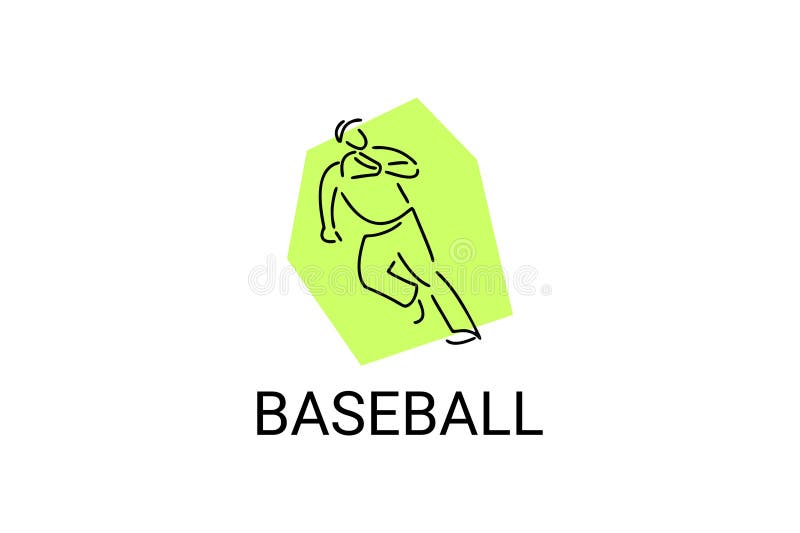 Baseball Player Vector Line Icon. Batter and Ball Logo, Equipment Sign ...