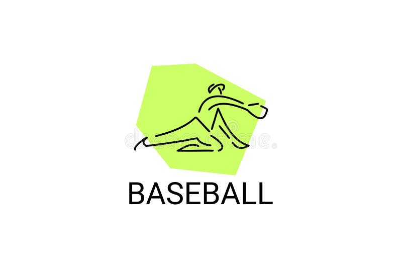 Baseball Player Vector Line Icon. Batter and Ball Logo, Equipment Sign ...