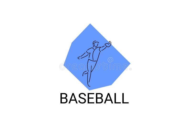 Baseball Player Vector Line Icon. Batter and Ball Logo, Equipment Sign ...