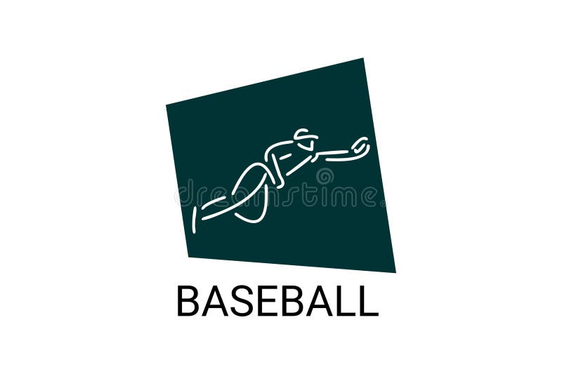 Baseball Player Vector Line Icon. Batter and Ball Logo, Equipment Sign ...