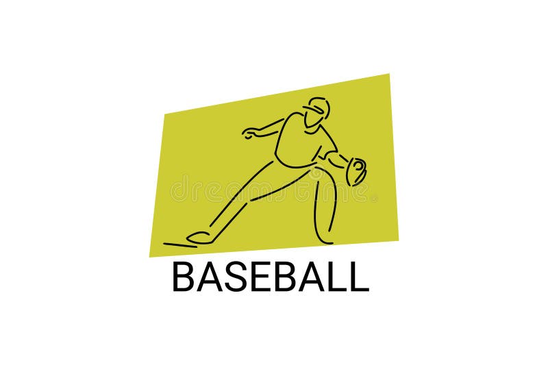 Baseball Player Vector Line Icon. Batter and Ball Logo, Equipment Sign ...