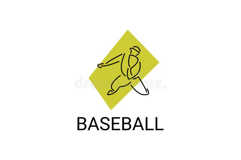 Baseball Player Vector Line Icon. Batter and Ball Logo, Equipment Sign ...