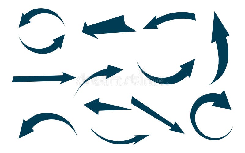 Arrows Collection Set Vector Curved, Upward, Pointing, Arrow Down ...