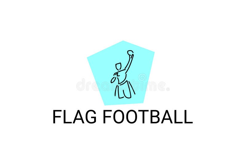 Flag Football Sport Vector Line Icon. an Athlete Playing Flag Football ...
