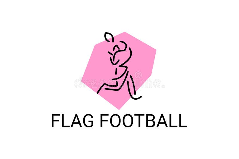 Flag Football Sport Vector Line Icon. an Athlete Playing Flag Football ...