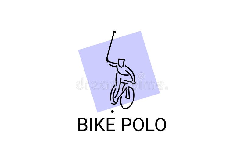 Bike Polo Sport Vector Line Icon. an Athlete Playing Bike Polo Stock ...