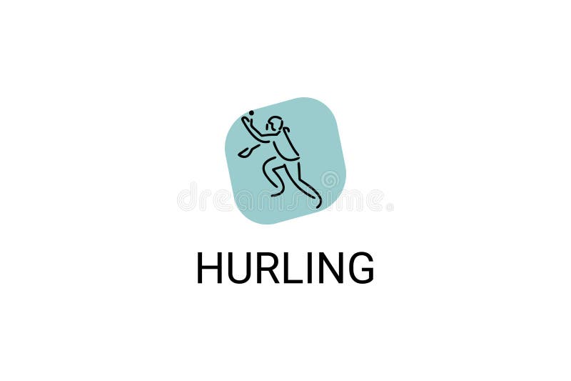 Mohurling Sport Vector Line Icon an Athlete Playing Hurling. Stock ...