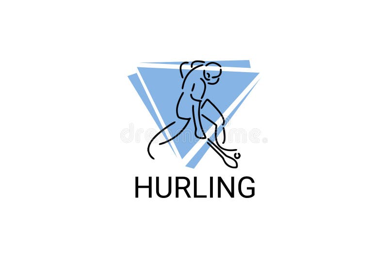 Mohurling Sport Vector Line Icon an Athlete Playing Hurling. Stock ...