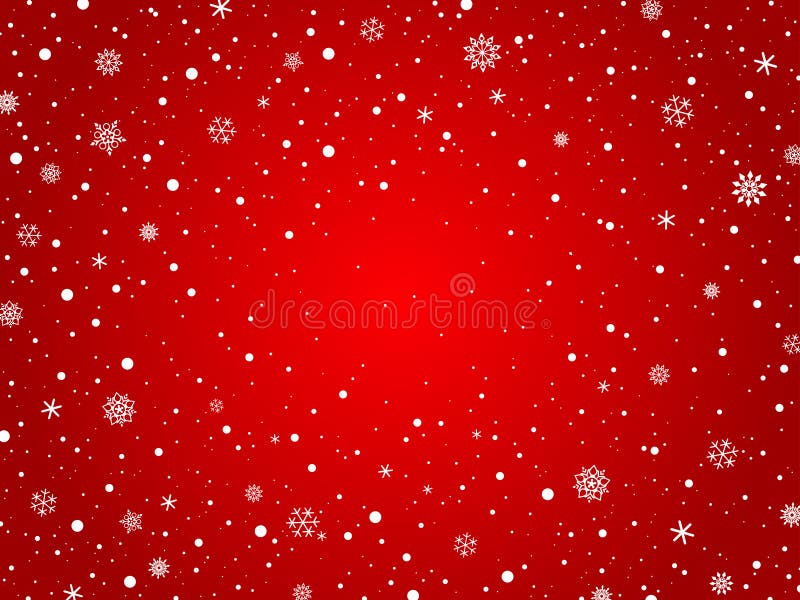 Horizontal Banner with Christmas Symbols on a Red Background. Snowy ...