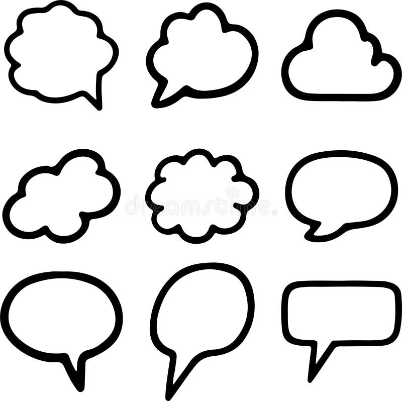 Cartoon Chatting Box, Message Box or Thinking Sign Boarders. Stock ...