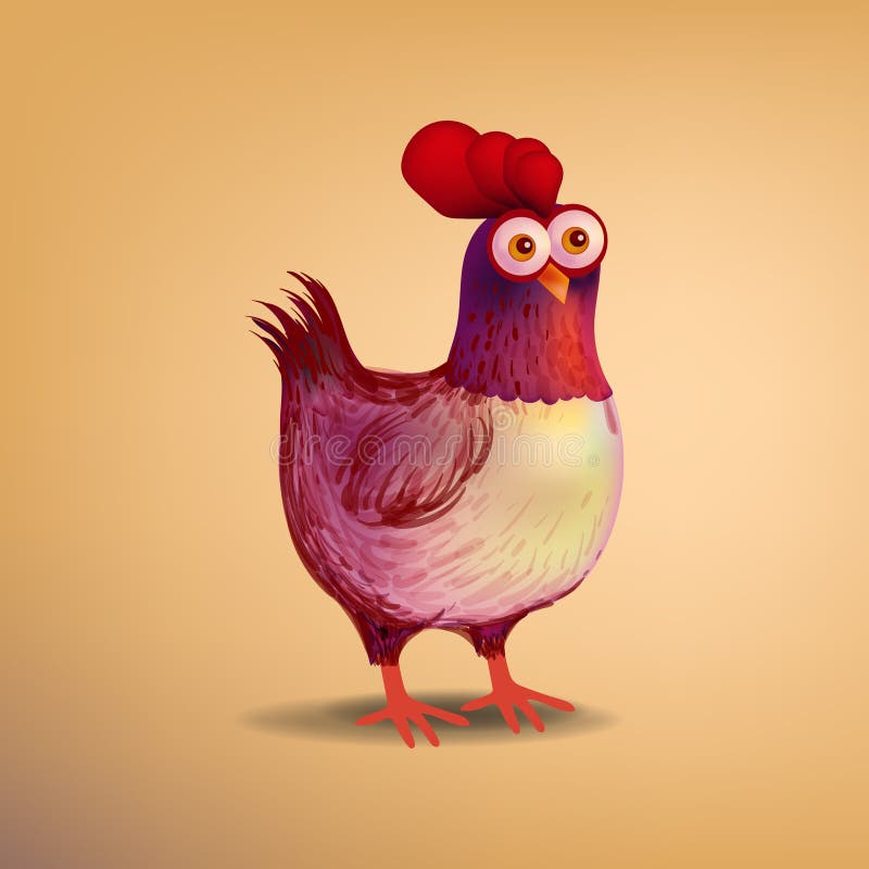 Chicken Hen Vintage Cartoon Character Hand Drawn Vector. Stock Vector ...