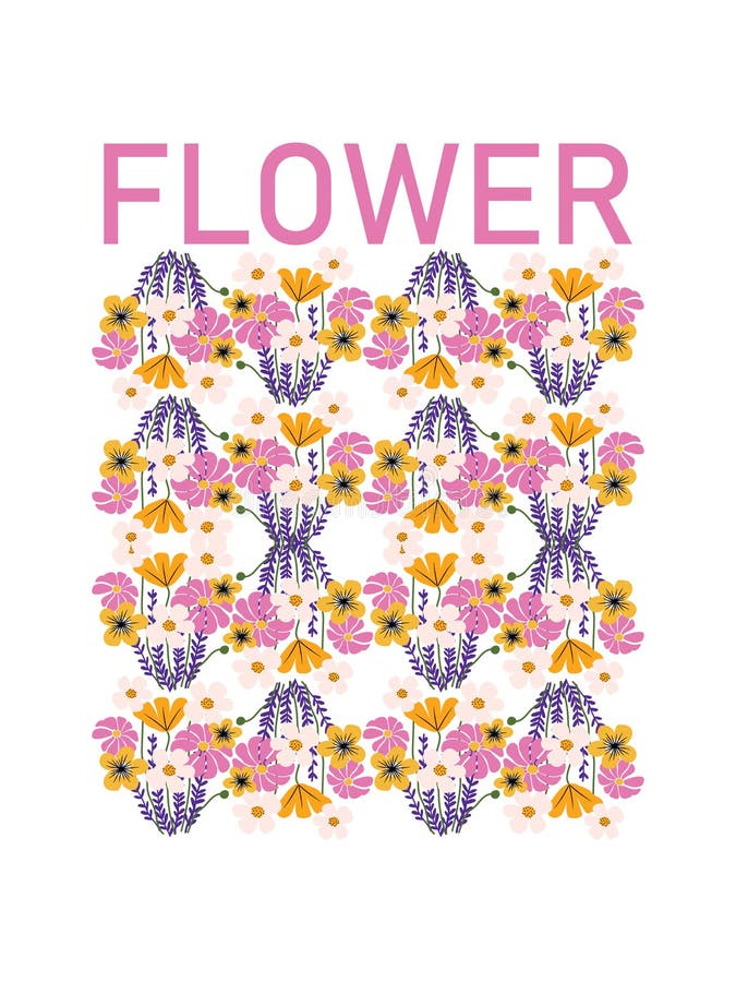 Abstract Textured Flowers Leaves Plants Hand Drawing Line Art Pattern ...