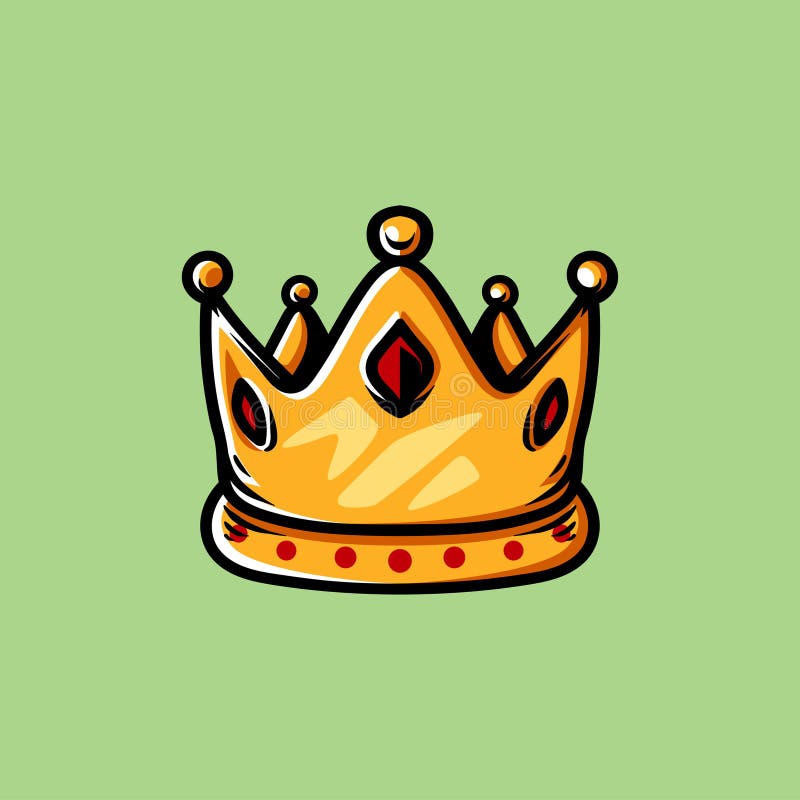 King Crown Line Art Style Sketch Classic Vintage Design Stock Vector ...