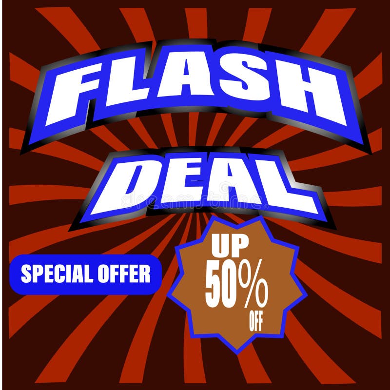 Flash Super Sale Deal Banner with Discount Offer Details Stock Vector ...