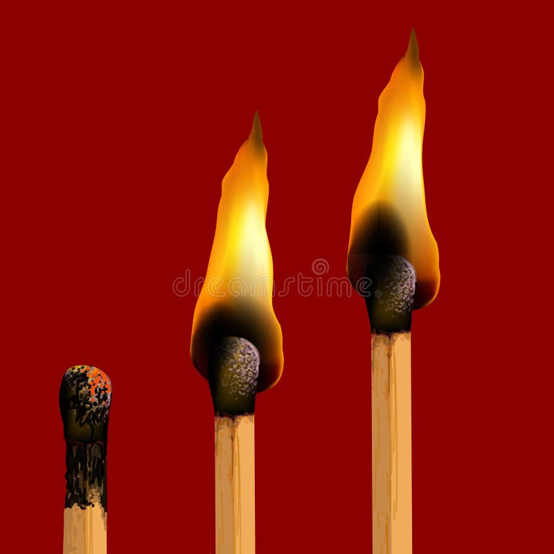 Fire Match Stick Burning Icon Symbol Element Vector. Stock Illustration ...