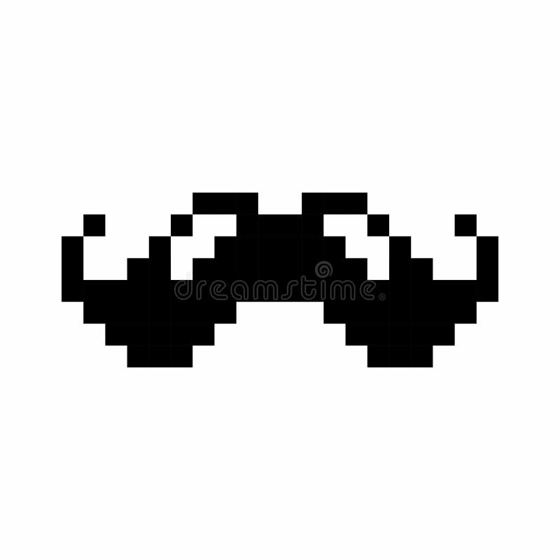 Moustache. Pixel Icon of a Man Moustache. Arcade Game, 8-bit Stock ...