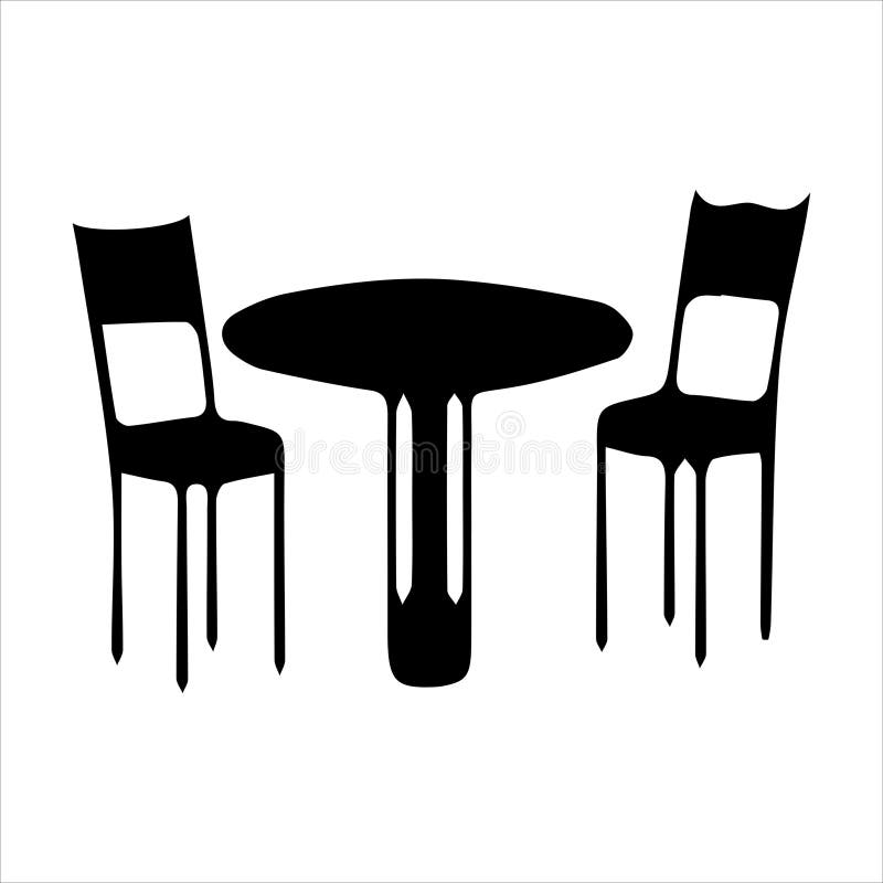 Round Table Silhouette Isolated on White Background. Table Icon Vector ...