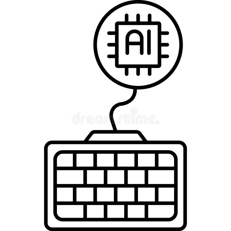 Ai Keyboard Vector Icon in Color Style Stock Illustration ...