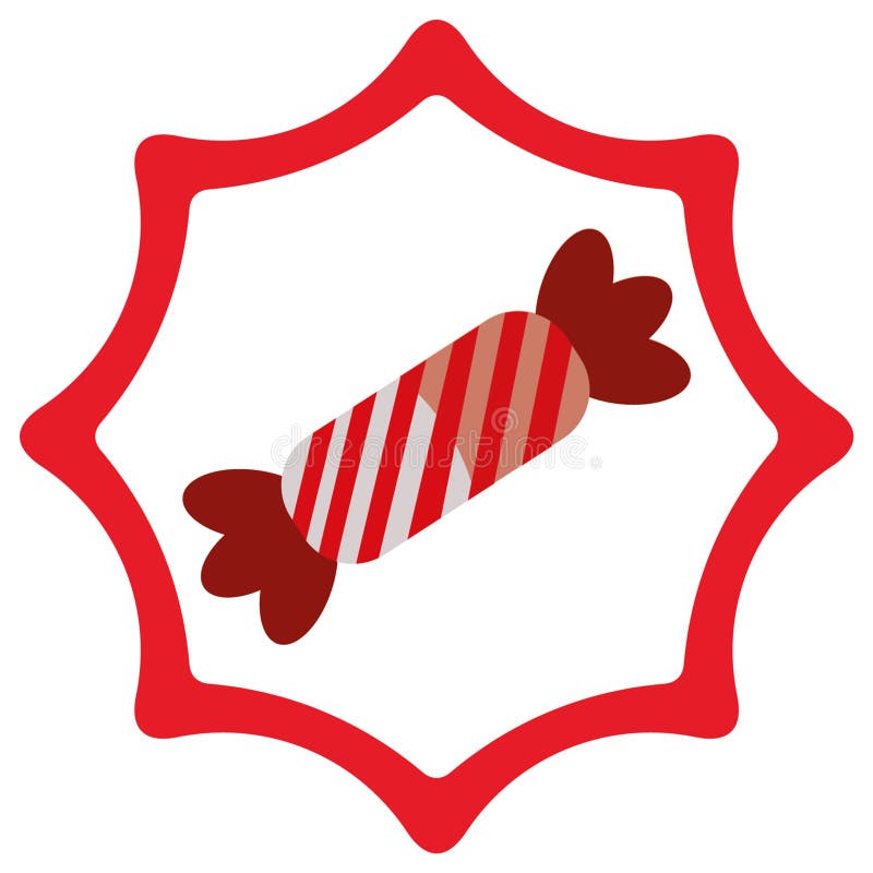 Vector Illustration of a Wrapped Candy with Striped Pattern Inside ...