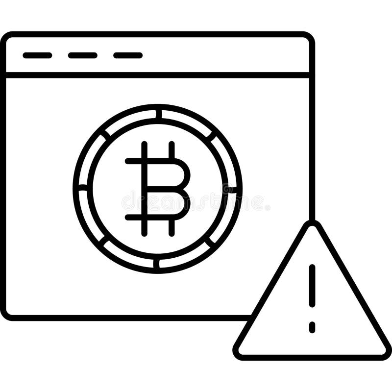 Bitcoin Alert Vector Icon in Line Style Stock Illustration ...