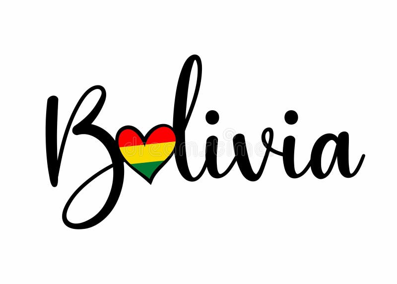 Bolivia Hand Drawn Vector Calligraphy Lettering. Design Element for ...