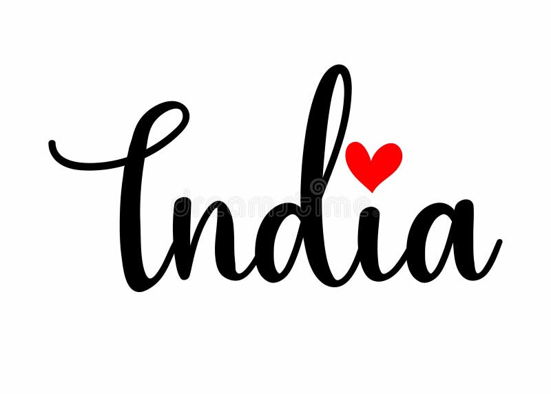 India Hand Drawn Vector Calligraphy Lettering. Design Element for Cards ...