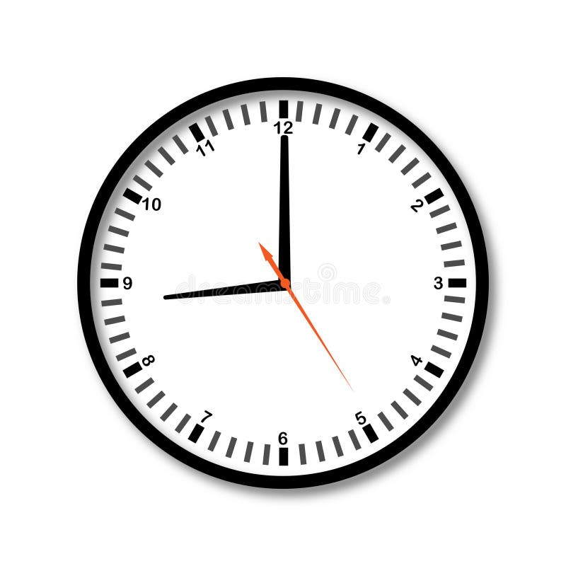 A Simple Black and White Wall Clock Illustration Stock Illustration ...