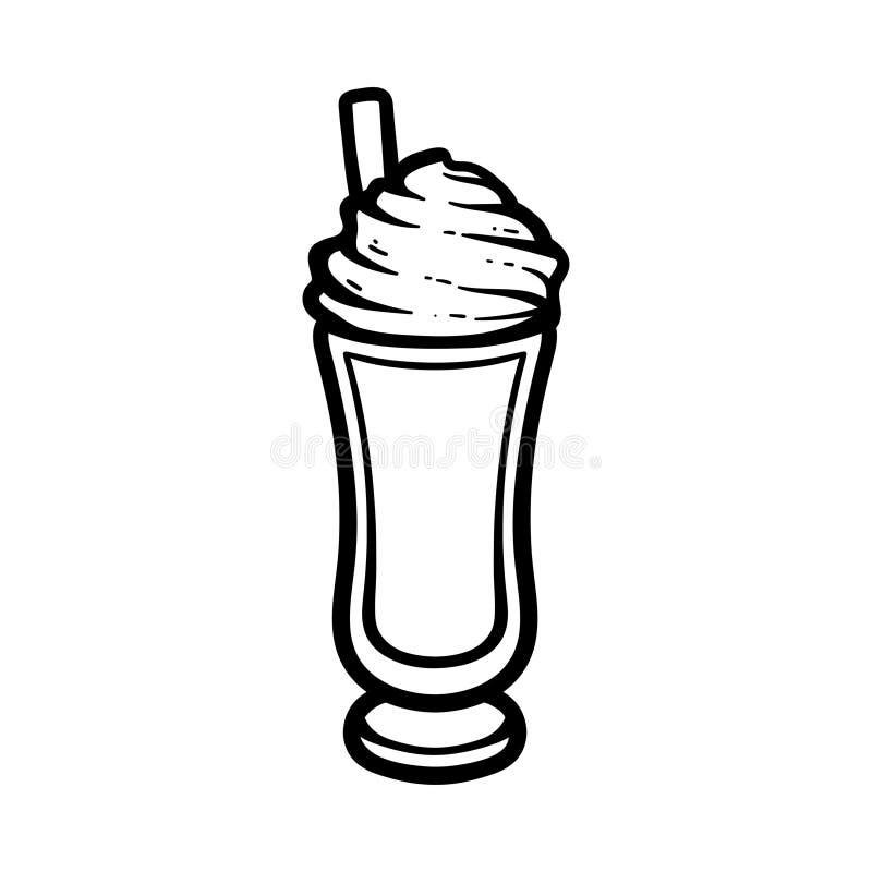 Delicious Smoothies Isolated Drawing Line Art Style Sketch Classic ...